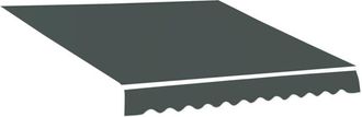 HOMCOM Toile de Rechange Store banne - Lambrequin Vagues Douces - Polyester Haute densit&eacute; 280 g/m&sup2; Anti-UV gris-Gris
