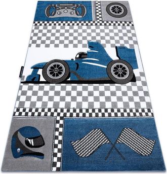 RugsX Rugsx - Kinderteppich petit race formula 1 bolid auto blau blue 240x330 cm