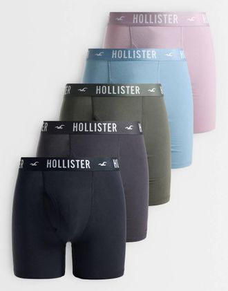 Hollister 5er-Pack Boxer-Slips in verschiedenen Farben mit Frontschlitz-Multi