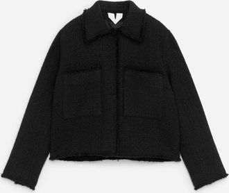 Arket Boucl&eacute;-Jacke Aus Wollmischung -Schwarz