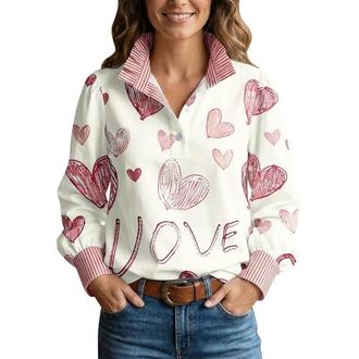 Generic 2026 Chemise Femme Saint-Valentin Manches Longues Sweat Pull Col Rond Couleur Unie Top Sweater Outdoor Oversize Vetement pour Printemps Automne Hiver 