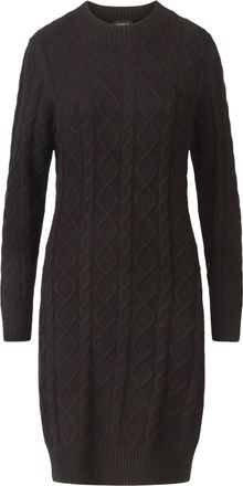 Apart Fashion APART Strickkleid mit Strukturmuster und Rundhalsausschnitt, schwarz, 44