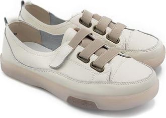 Zerimar Baskets en Cuir pour Femme - Élégantes et Confortables - Chaussures Femme stylées et Confortables - Beige, Pointure 37