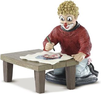 Gilde Gildeclown Der Zeichenkünstler -Dekofigur und Sammlerstück - Glücksbringer Mutmacher und Talismann 2023 - handgefertigt H 10 cm