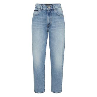Philipp Plein Femme, Jeans, Bleu, Taille: W27 Mom Fit Jeans