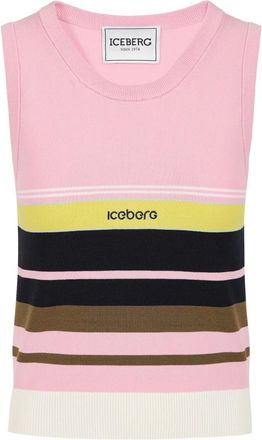 Iceberg Femme, Tops, Multicolore, Taille: 36 FR Printed Stretch Cotton Top