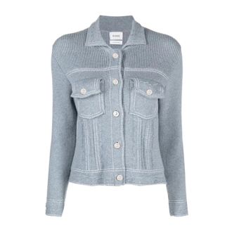 Barrie Femme, Pulls, Bleu, Taille: 36 FR Cardigan Vauero Bolsillos