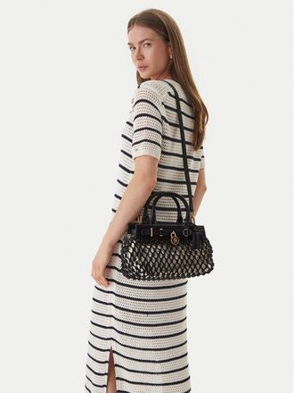 Tommy Hilfiger Handtasche American Icon Mini Tote Macrame AW0AW18542 Schwarz