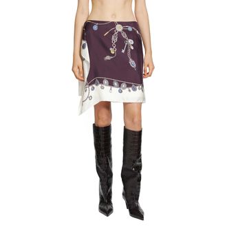 Versace Stolen Jewels Silk Twill Mini Skirt