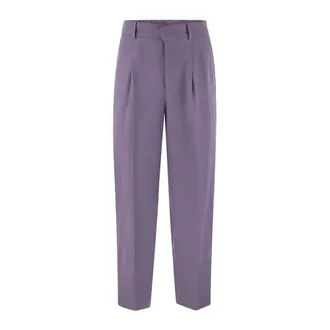 PT01 Elastische Bundfaltenhose - - Trousers - Damen - Lila - L