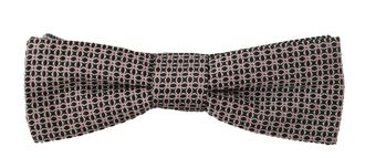Dolce & Gabbana Mens Black White Flower Pattern Silk Neck Papillon Tie