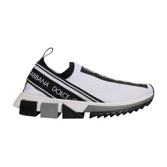 Dolce & Gabbana Schwarz Wei&szlig; Slip On Sorrento Sneakers - - Shoes - Damen - Wei&szlig; - 37 EU