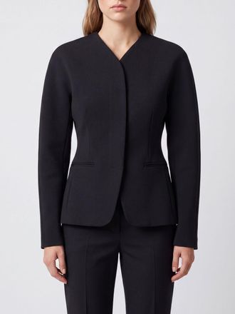 Jacquemus Blazer court slim fit en viscose m&eacute;lang&eacute;e avec fermeture dissimul&eacute;e