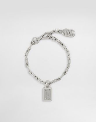 Dolce & Gabbana Armband Mit -logoplakette - Mann Bijoux Silber Metall Onesize