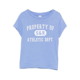 Sporty & Rich Logo Crew Neck T-Shirt - - Tops - Damen - Blau - S