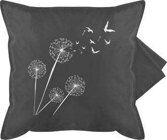 Shirtracer Kissenbezug - Dekoration Kissen - Pusteblume Löwenzahn - 50 x 50 cm - Grau - mit Oktoberfest-Design vögel kissenhullen 50&50 Blumenmuster Blume baumwo