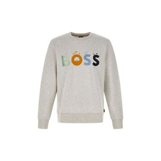 HUGO BOSS Rundhals-Sweatshirt mit Palmenprint - - Sweatshirts & Hoodies - Herren - Grau - 2XL