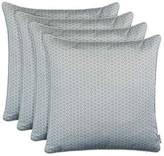 Brandsseller Lot de 4 Coussins dextérieur 45 x 45 cm - Coussins décoratifs imperméables avec Passepoil en Structure alvéolaire - Outdoor pour Jardin, Balcon, Terra