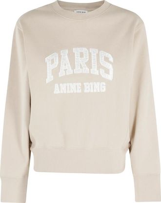 Anine Bing Femme, Sweatshirts et sweats &agrave; capuche, Beige, Taille: 36 FR Harry Shrunken SweaT-shirt Paris