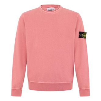 Stone Island Homme, Sweatshirts et sweats &agrave; capuche, Rose, Taille: L Malfil&eacute; Fleece Old Effect Crewneck SweaT-shirt