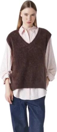 Absolut Cashmere Femme, Pulls, Brun, Taille: 38 FR Miriam V-neck Vest