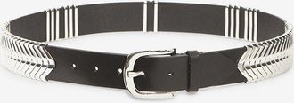Isabel Marant Ceinture Tehora En Cuir - Femme - Noir Et Argent&eacute; - Taille85 - Isabel Marant