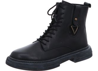 Gemini Damen Stiefelette Combat Schn&uuml;rboot Leder 333085-02, Gr&ouml;&szlig;e:39 EU, Farbe:Schwarz