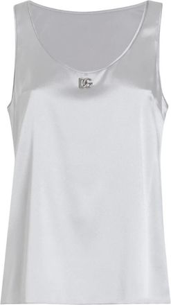 Dolce & Gabbana Femme, Blouses et Chemises, Gris, Taille: 38 FR DG Logo Tank Top