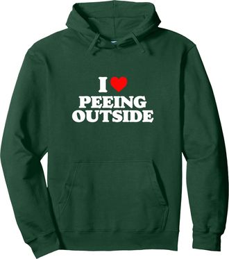 Giant Step Design Co. I Love Peeing Outside Retro 80s Vibe Pullover Hoodie