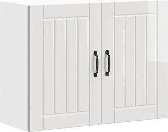 vidaXL vidaXL Küchen-Hängeschrank Lucca Hochglanz-Weiß Holzwerkstoff