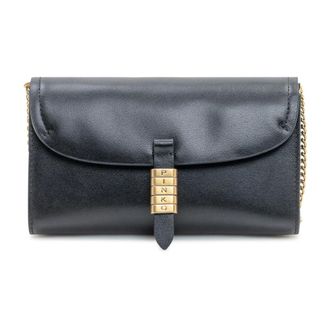 Pinko Pinko, Femme, Sacs, Noir, Taille: ONE Size Sac &agrave; main en cuir avec logo lettr&eacute;