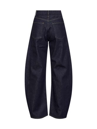 A Gold E Womens Jeans Luna High Rise Pieced Taper Blue Denim Regenerative Cotton