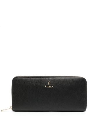 Furla portefeuille en cuir &agrave; plaque logo - Noir