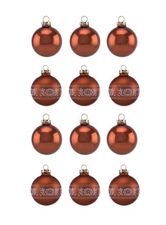Thüringer Glasdesign Thüringer Glas Design Christbaumschmuck, Kupfer, 12-Teilig 8cm, Uni & Deko