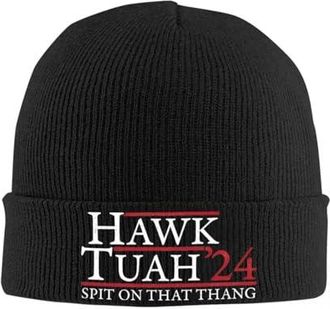 Generic Chapeau pour Hommes, Nouveau Cadeau 2025 Hawk Tuah Spit on That Thang Meme Casquette tricot&eacute;e pour Femmes Tuques dHiver Casquettes en Acrylique et Cas