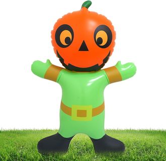 Generic Pumpkin aufblasbar - Dekoration für den Hof, Halloween, Blow Up, Geisterstatue, wasserdicht, aus PVC, stehendes Zubehör | Halloween-Dekoration im Frei