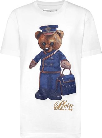 Philipp Plein Femme, Tops, Blanc, Taille: 40 FR Teddy Doorman T-Shirt