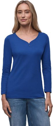 Street One Damen Basic Shirt mit Knopfdetail
