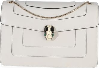 Bulgari White Smooth Calfskin Serpenti Forever Shoulder Bag