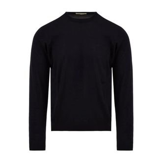 FILIPPO DE LAURENTIIS Lang&auml;rmliger Rundhals-Pullover - - Knitwear - Herren - Blau - S