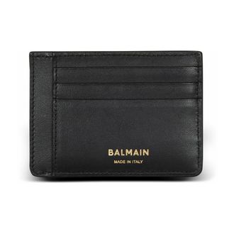 Balmain Femme, Accessoires, Noir, Taille: ONE Size Porte-cartes Anthem en cuir de veau