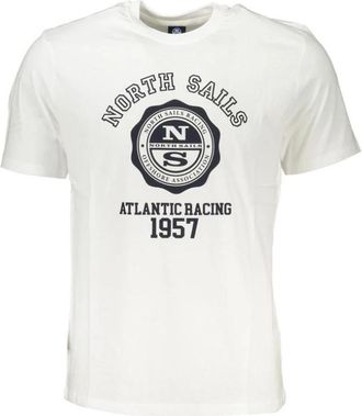 North Sails Wei&szlig;e Crew Neck T-Shirt mit Print - - Tops - Herren - Wei&szlig; - XL