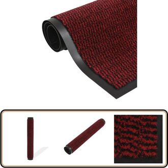 vidaXL Schmutzfangmatte Rechteckig Getuftet 90x150 cm Rot - Schmutzfangmatte - Eingangsmatte - Türmatte - Fußmatte - pvc Matten