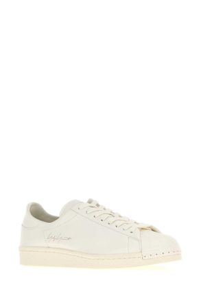 Yohji Yamamoto Unisex White Leather Y3 Superstar Sneakers Offwhite