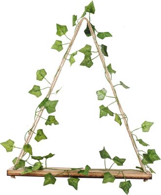 Angoily Holz H&auml;ngeregal mit Kunstpflanze Rustikale Wanddekoration f&uuml;r Kinderzimmer Schlafzimmer und Balkon Umweltfreundliches Holzregal mit Nat&uuml;rlicher Optik