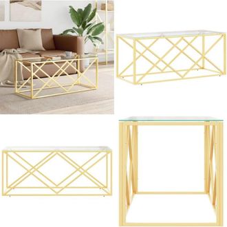 vidaXL Couchtisch 110x45x45 cm Edelstahl und Glas - Esszimmertisch - Couchtisch - Wohnzimmertisch - Beistelltisch - Kaffeetisch - Home & Living