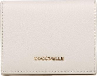 Coccinelle Metallischer Soft-Kartenhalter aus genarbtem Leder