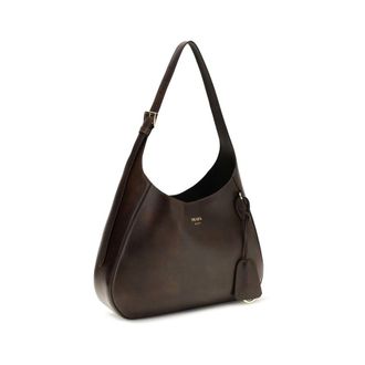 Prada Womens Brown Calf Leather Bos Taurus Shoulder Bag