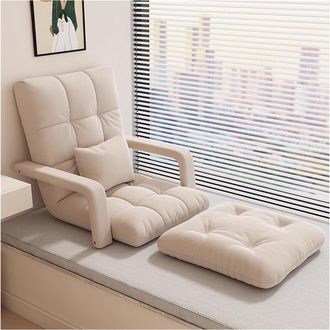 Generic Verstellbarer 6-Positionen-faltbarer Bodenstuhl - Bequeme Indoor Sessel Sofa f&uuml;r Erwachsene Faule Gaming Lounge mit Armen - vielseitige Cremebank f&uuml;r 