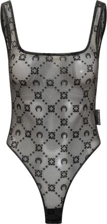 Marine Serre Femme, Tops, Noir, Taille: 42 FR Moonogram Bodysuit